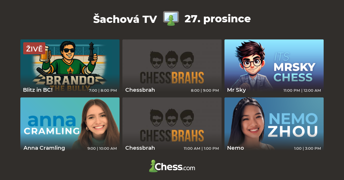ChessTV – šachové přenosy a streamované pořady - Chess.com