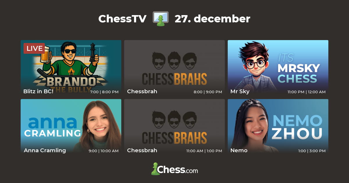 ChessTV - skakudsendelser og skakstreaming - Chess.com
