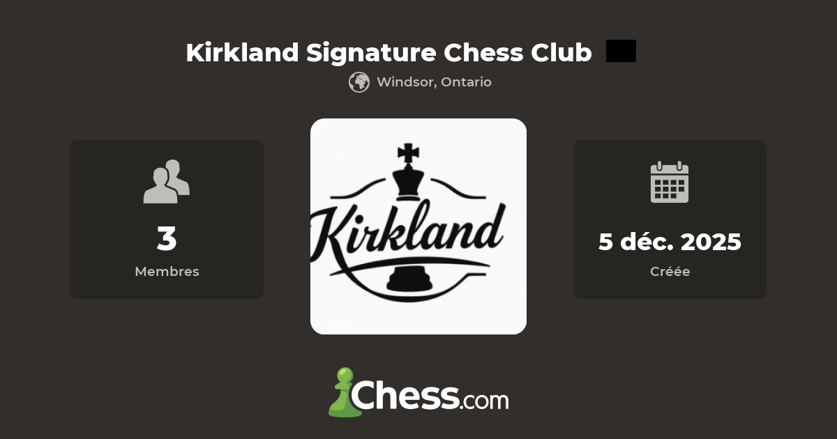 Kirkland Signature Chess Club - Club d'échecs - Chess.com