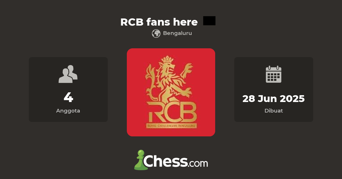 RCB fans here - Klub Catur - Chess.com