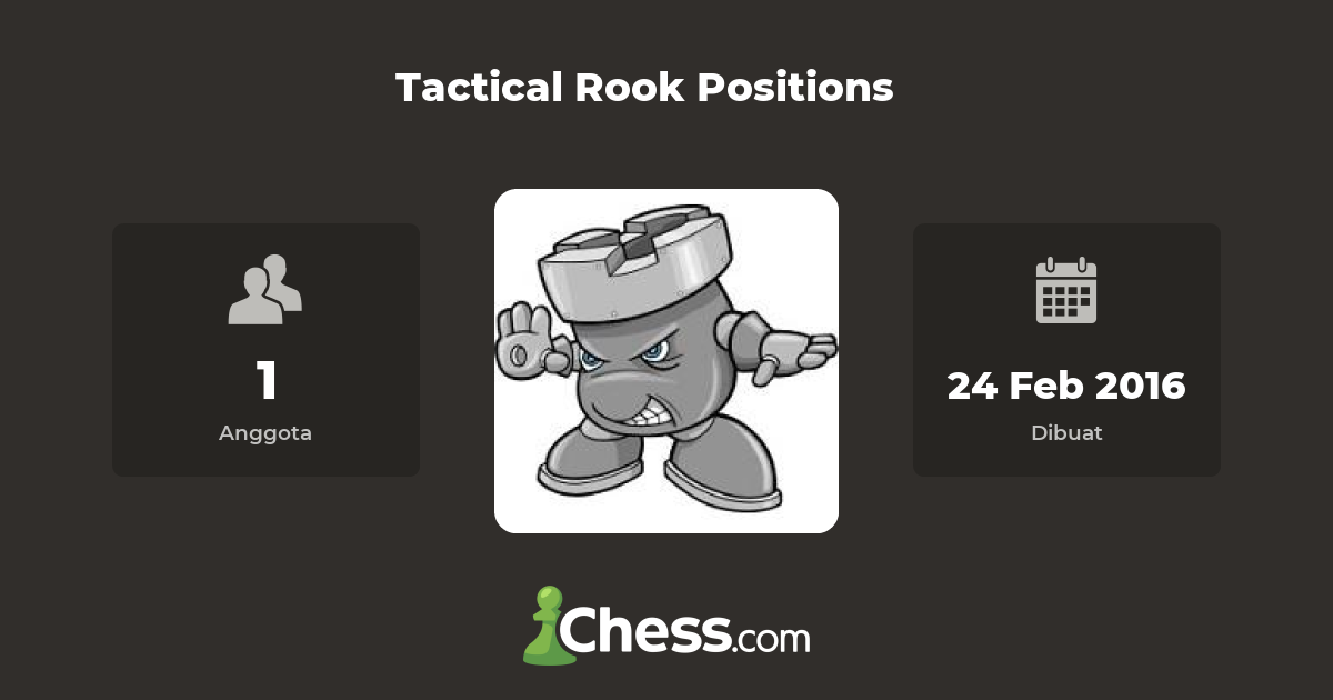 Tactical Rook Positions - Klub Catur - Chess.com