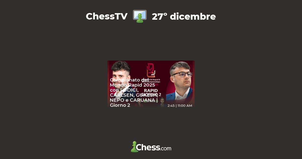 ChessTV - Trasmissioni e programmi di scacchi in streaming - Chess.com