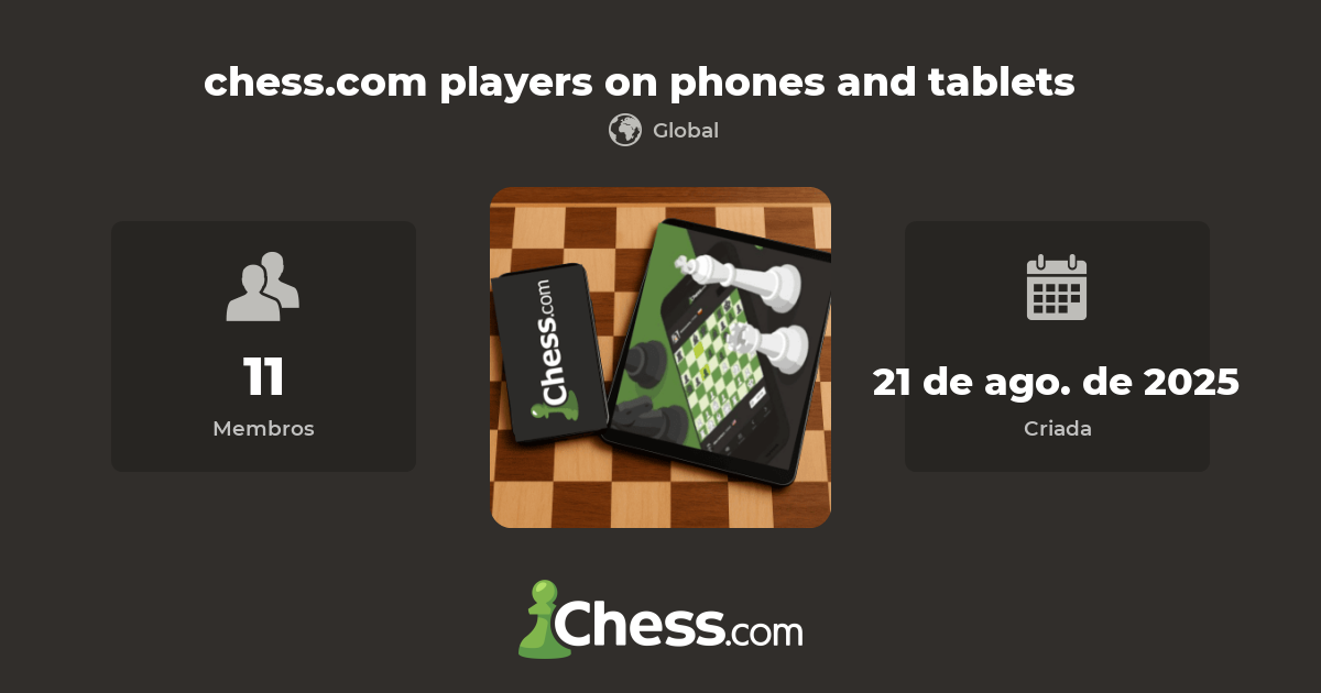 chess.com players on phones and tablets - clube de xadrez - Chess.com