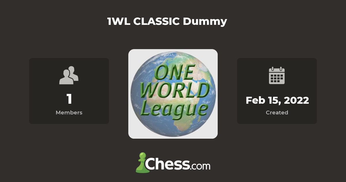 1WL CLASSIC Dummy - Chess Club - Chess.com