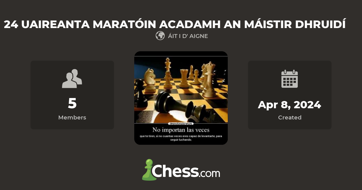 24 UAIREANTA MARATÓIN ACADAMH AN MÁISTIR DHRUIDÍ - Chess Club - Chess.com