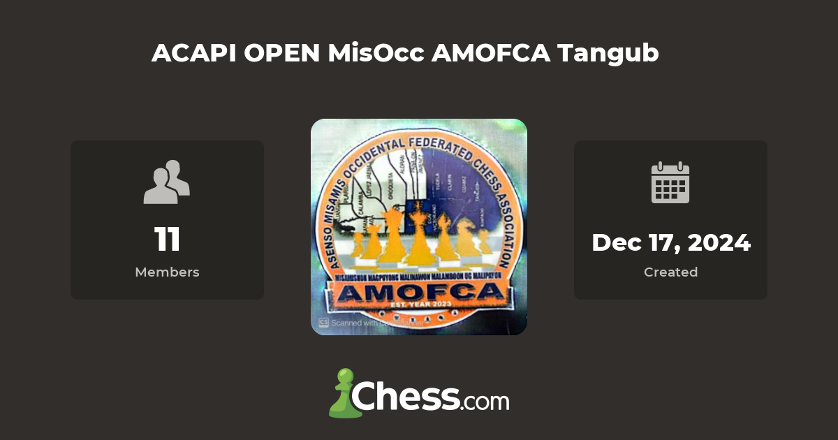 ACAPI OPEN MisOcc AMOFCA Tangub - Chess Club - Chess.com