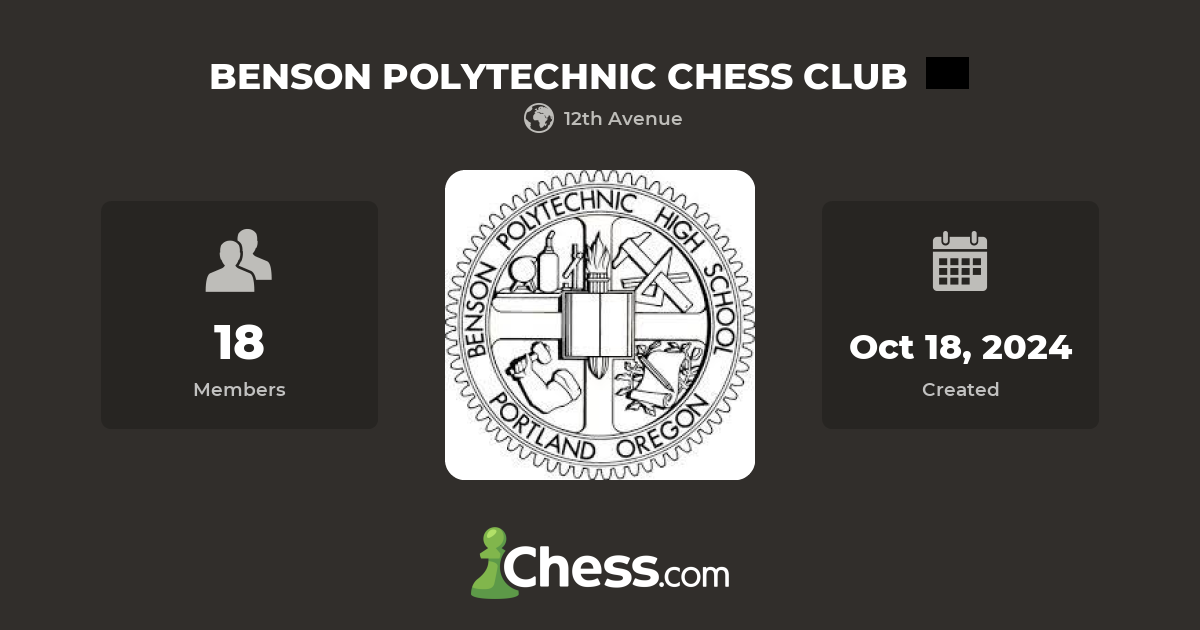 BENSON POLYTECHNIC CHESS CLUB - Chess Club - Chess.com