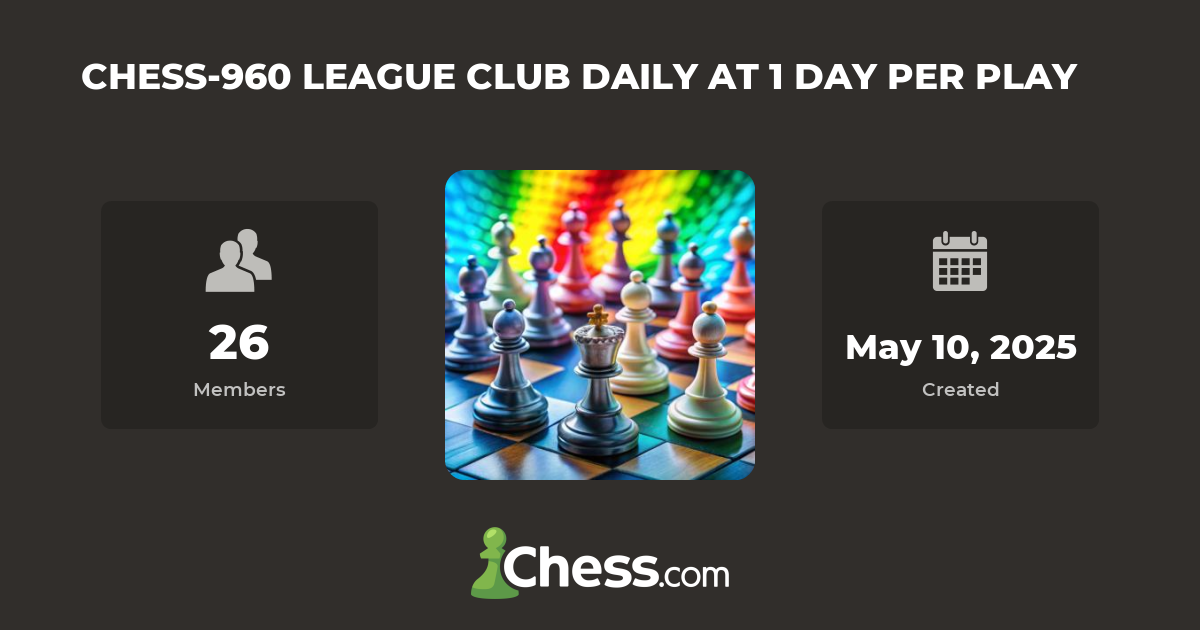 CHESS-960 LEAGUE CLUB DAILY AT 1 DAY PER PLAY - Chess Club - Chess.com