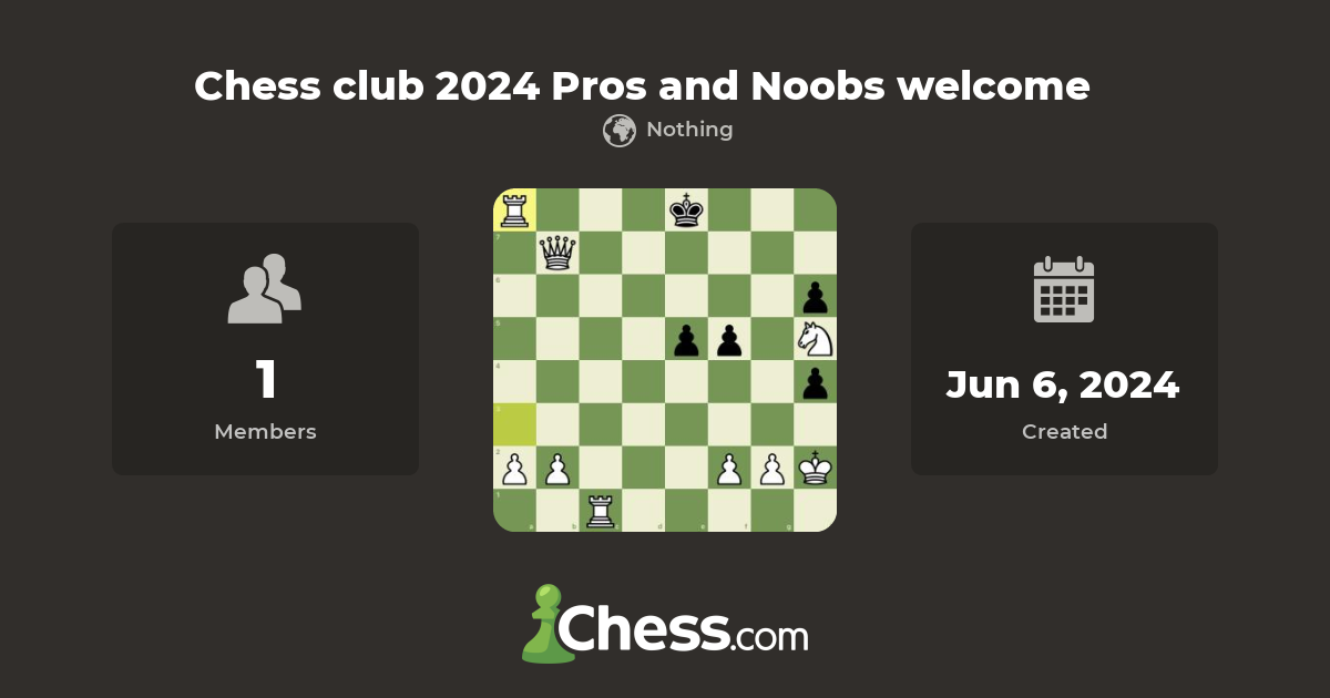 Chess club 2024 Pros and Noobs welcome - Chess Club - Chess.com