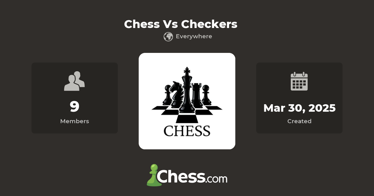 Chess Vs Checkers - Chess Club - Chess.com