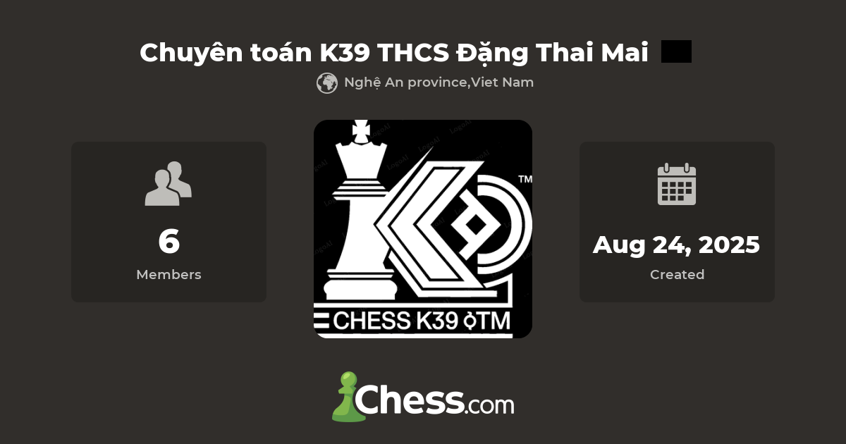 Chuyên toán K39 THCS Đặng Thai Mai - Chess Club - Chess.com