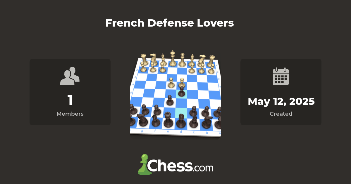 French Defense Lovers - Chess Club - Chess.com