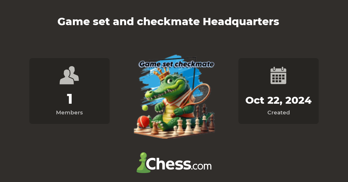 Game set and checkmate Headquarters - Chess Club - Chess.com