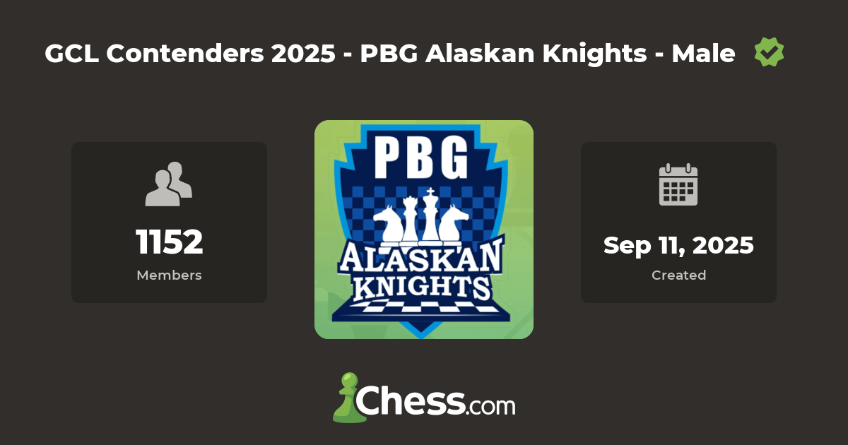 GCL Contenders 2025 - PBG Alaskan Knights - Male - Chess Club - Chess.com