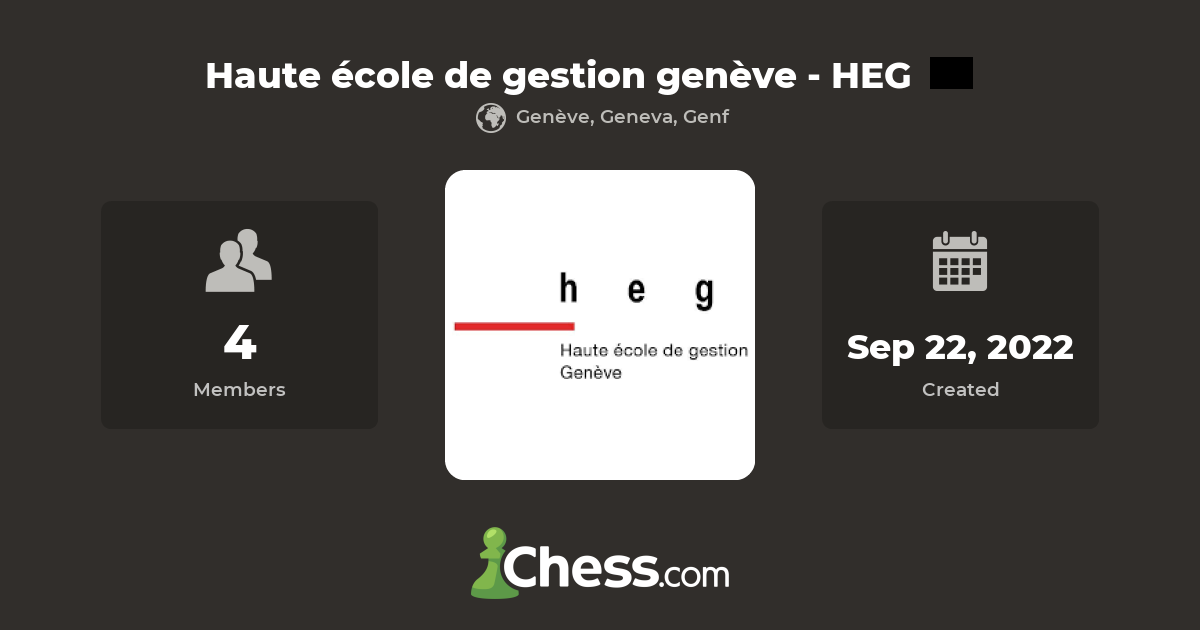 Haute école de gestion genève - HEG - Chess Club - Chess.com