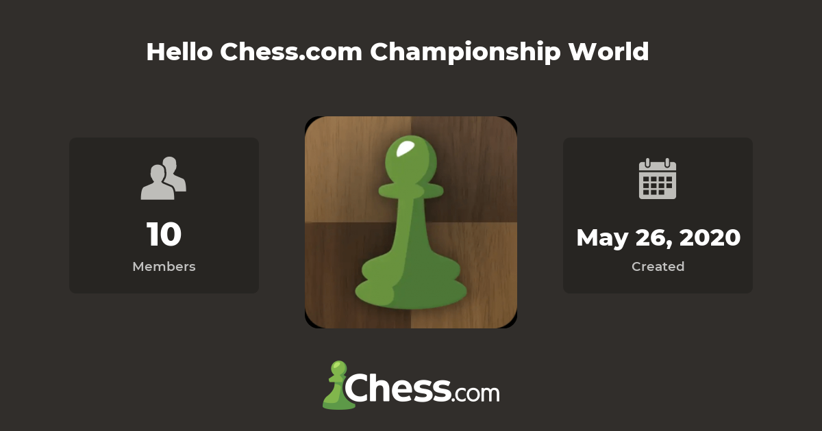 Hello Chess.com Championship World - Chess Club - Chess.com