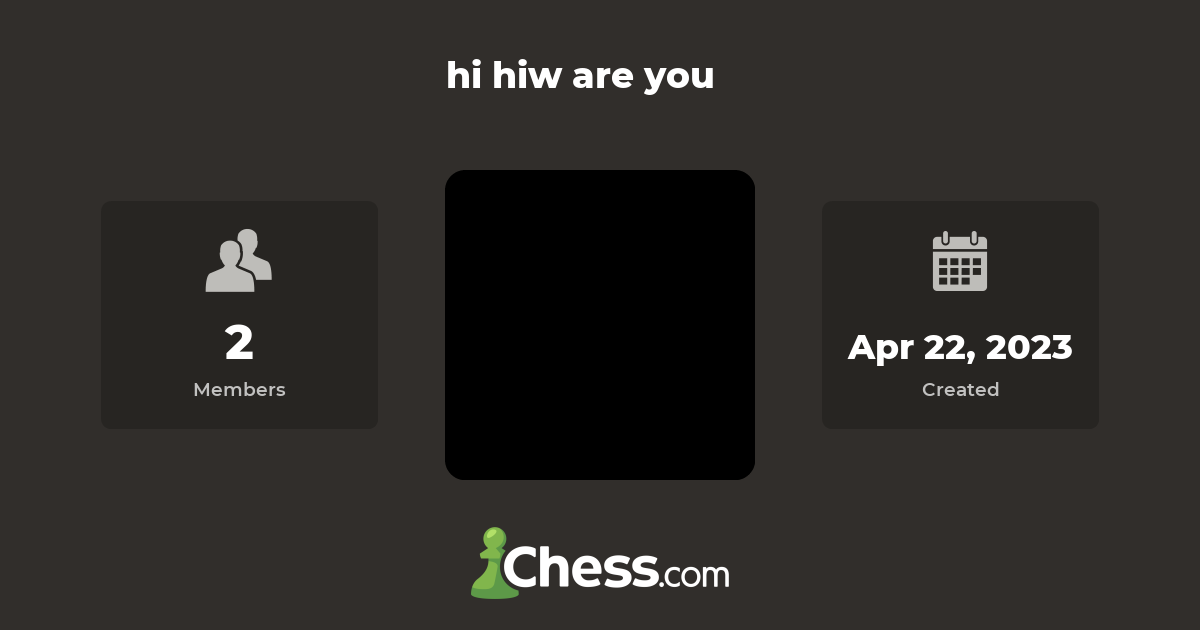hi hiw are you - Chess Club - Chess.com