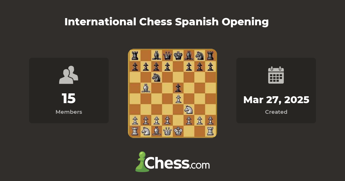 International Chess Spanish Opening - Chess Club - Chess.com