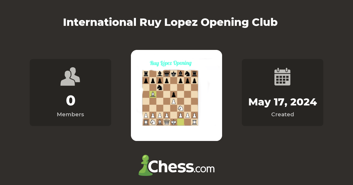 International Ruy Lopez Opening Club - Chess Club - Chess.com
