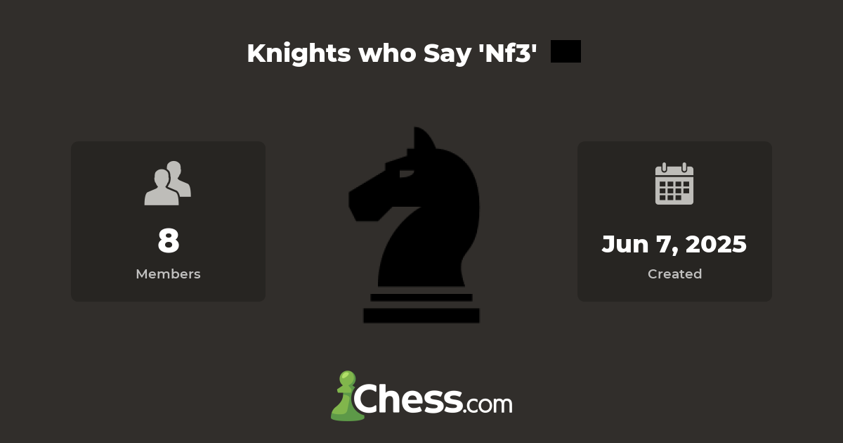 Knights who Say 'Nf3' - Chess Club - Chess.com