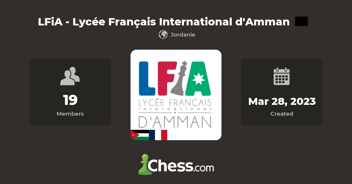 LFiA - Lycée Français International d'Amman - Chess Club - Chess.com