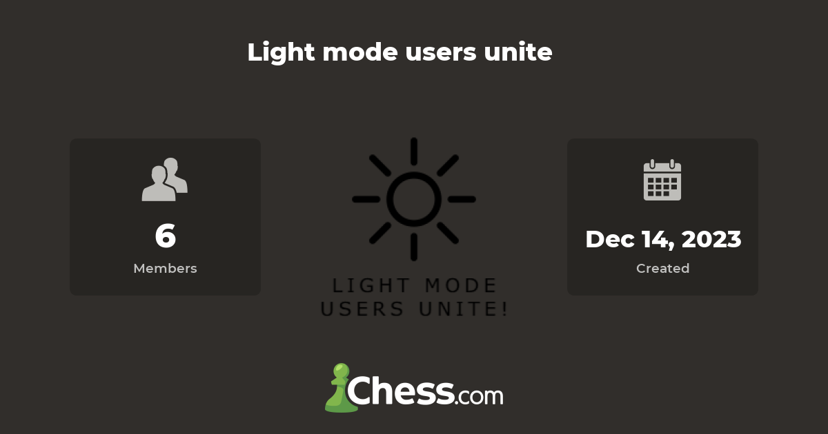 Light mode users unite - Chess Club - Chess.com