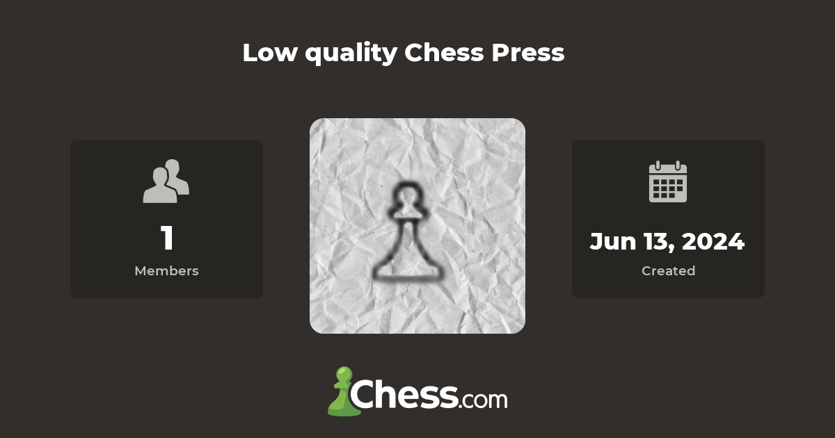 Low quality Chess Press - Chess Club - Chess.com