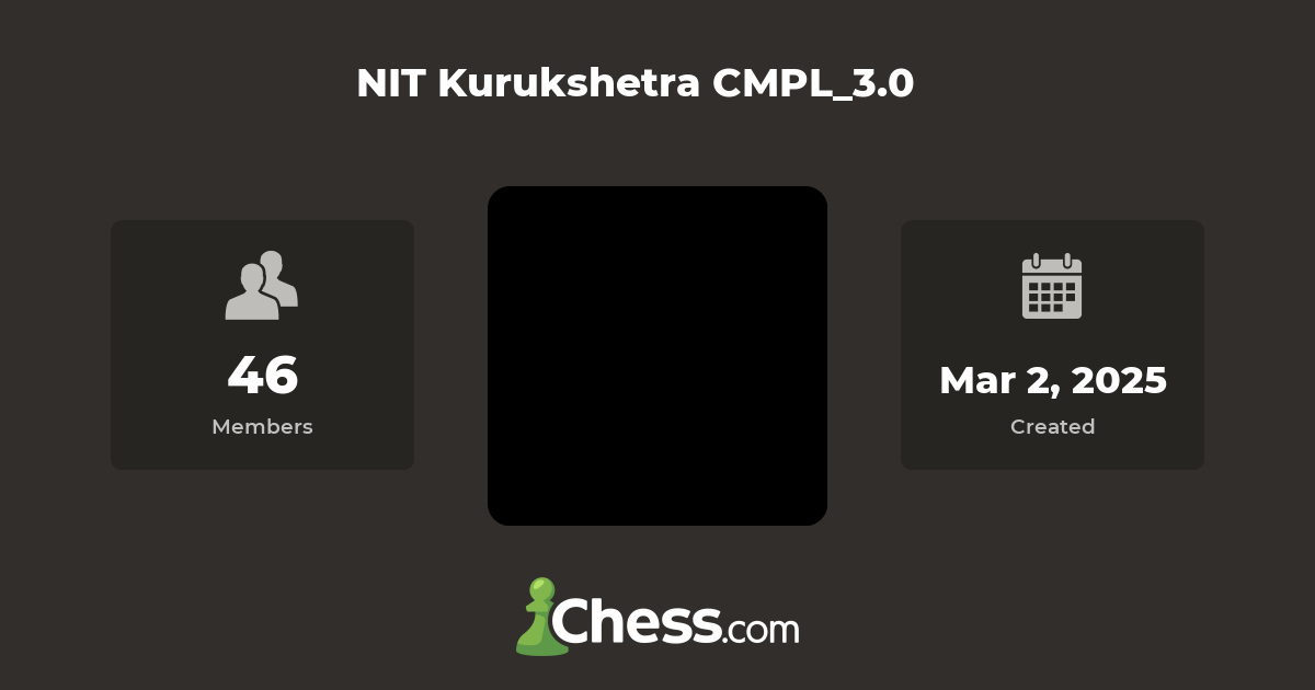 NIT Kurukshetra CMPL_3.0 - Chess Club - Chess.com