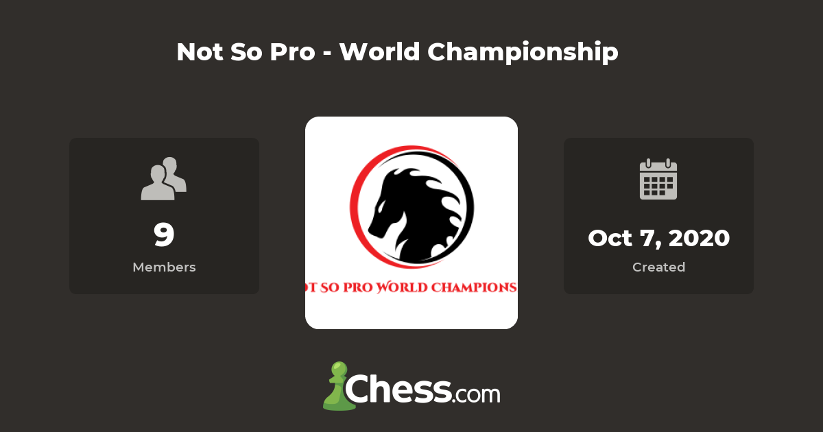 Not So Pro - World Championship - Chess Club - Chess.com