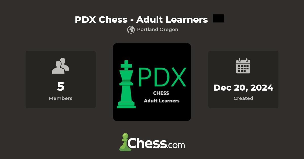 PDX Chess - Adult Learners - Chess Club - Chess.com