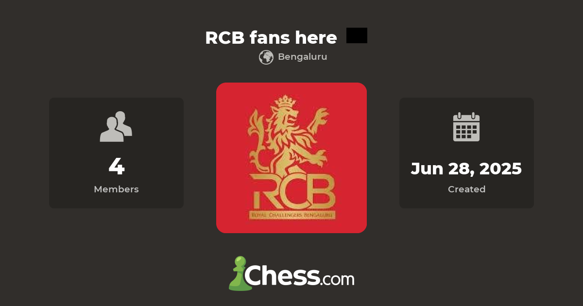 RCB fans here - Chess Club - Chess.com