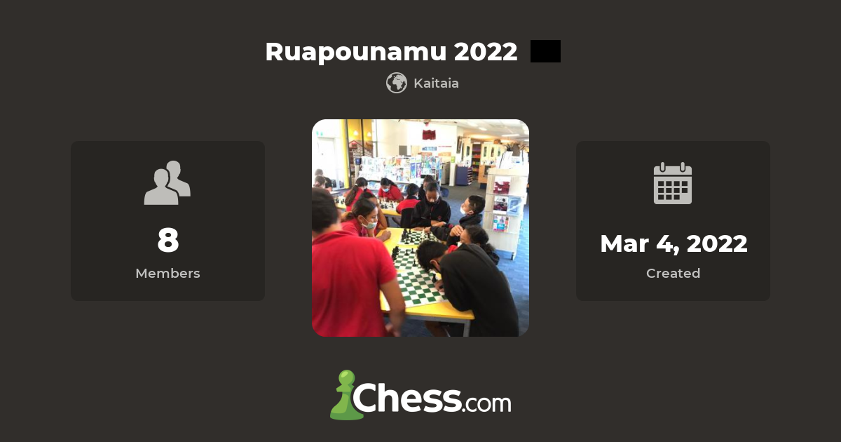 Ruapounamu 2022 - Chess Club - Chess.com
