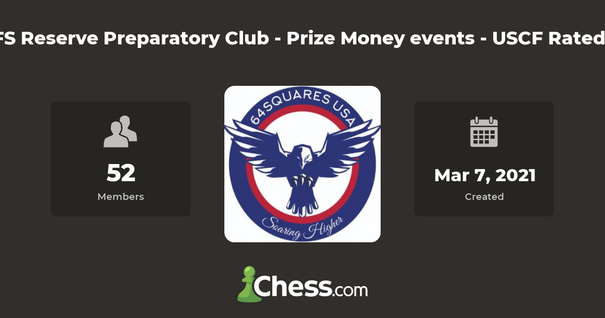 SFS Reserve Preparatory Club - Prize Money events - USCF Rated - Chess ...