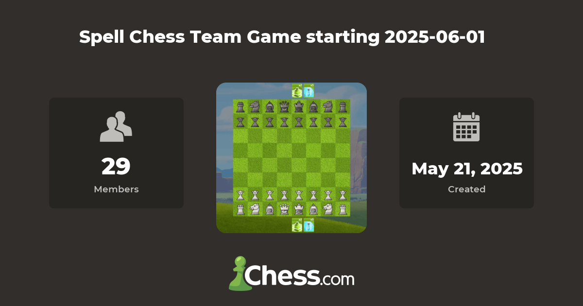 Spell Chess Team Game starting 2025-06-01 - Chess Club - Chess.com