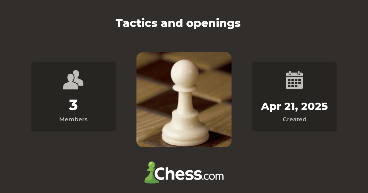 Tactics and openings - Chess Club - Chess.com