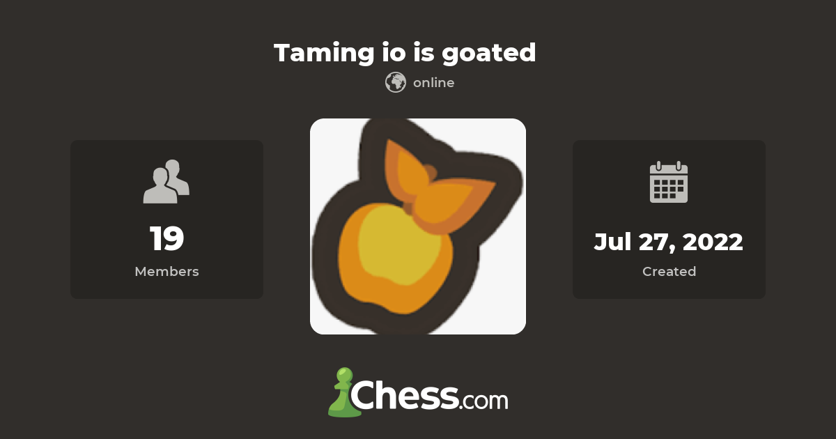 Taming io is goated - Chess Club - Chess.com