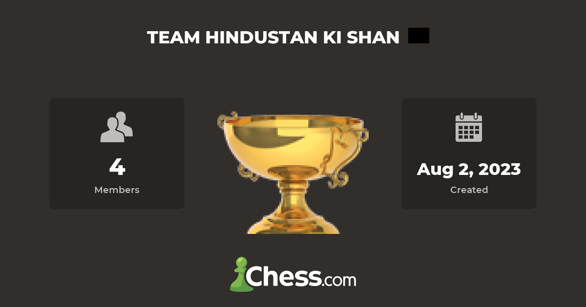 TEAM HINDUSTAN KI SHAN - Chess Club - Chess.com