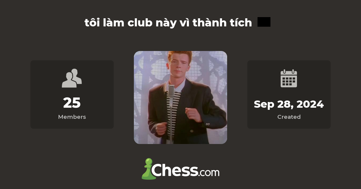 tôi làm club này vì thành tích - Chess Club - Chess.com
