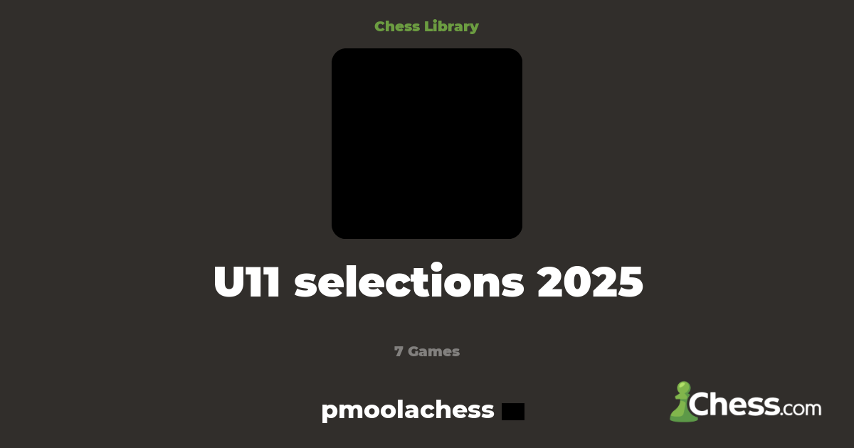 U11 selections 2025 | 收藏庫 - Chess.com