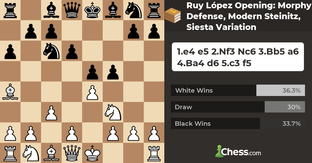Ruy López Opening: Morphy Defense, Modern Steinitz, Siesta Variation ... Ruy López Opening: Morphy Defense, Modern Steinitz, Siesta Variation ...
