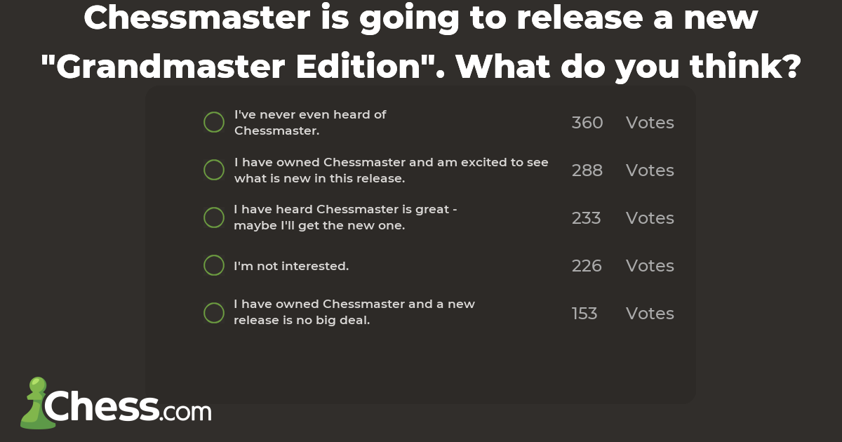 Chessmaster is going to release a new "Grandmaster Edition". What do ...