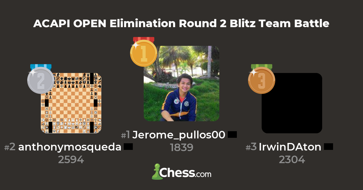 ACAPI OPEN Elimination Round 2 Blitz Team Battle - Live Chess ...