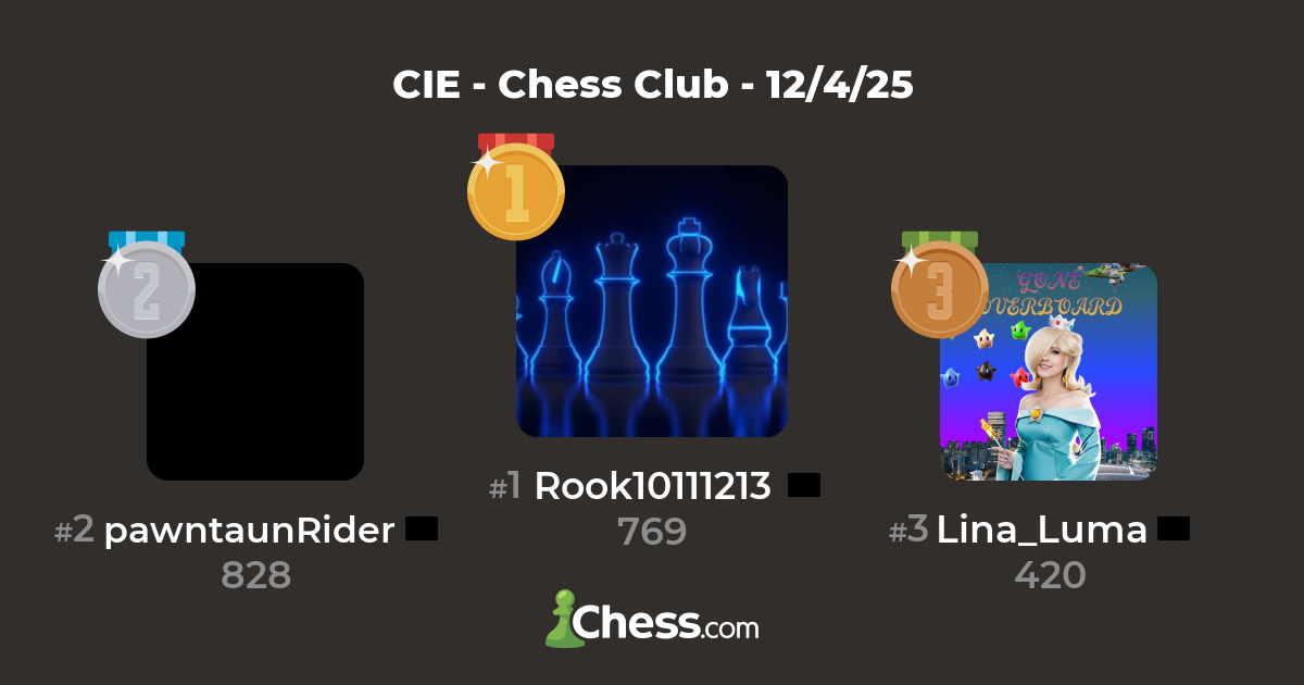 CIE - Chess Club - 12/4/25 - Live Chess Tournament - Chess.com