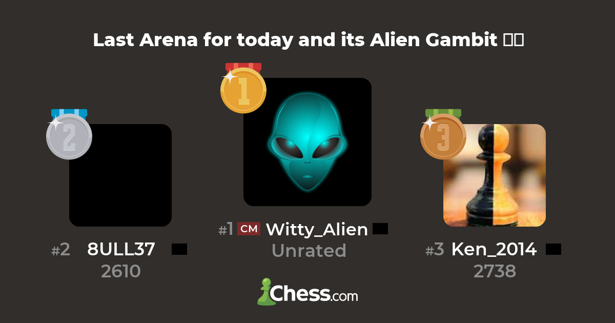 Last Arena for today and its Alien Gambit ️ - Live Chess Tournament ...