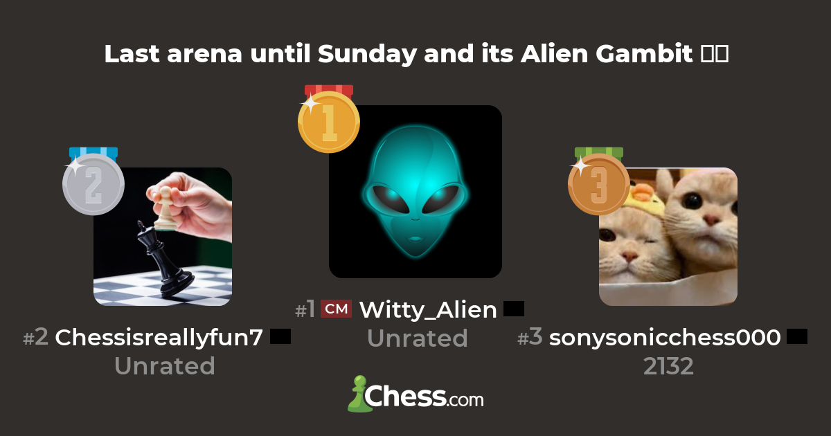 Last arena until Sunday and its Alien Gambit ️ - Live Chess Tournament ...