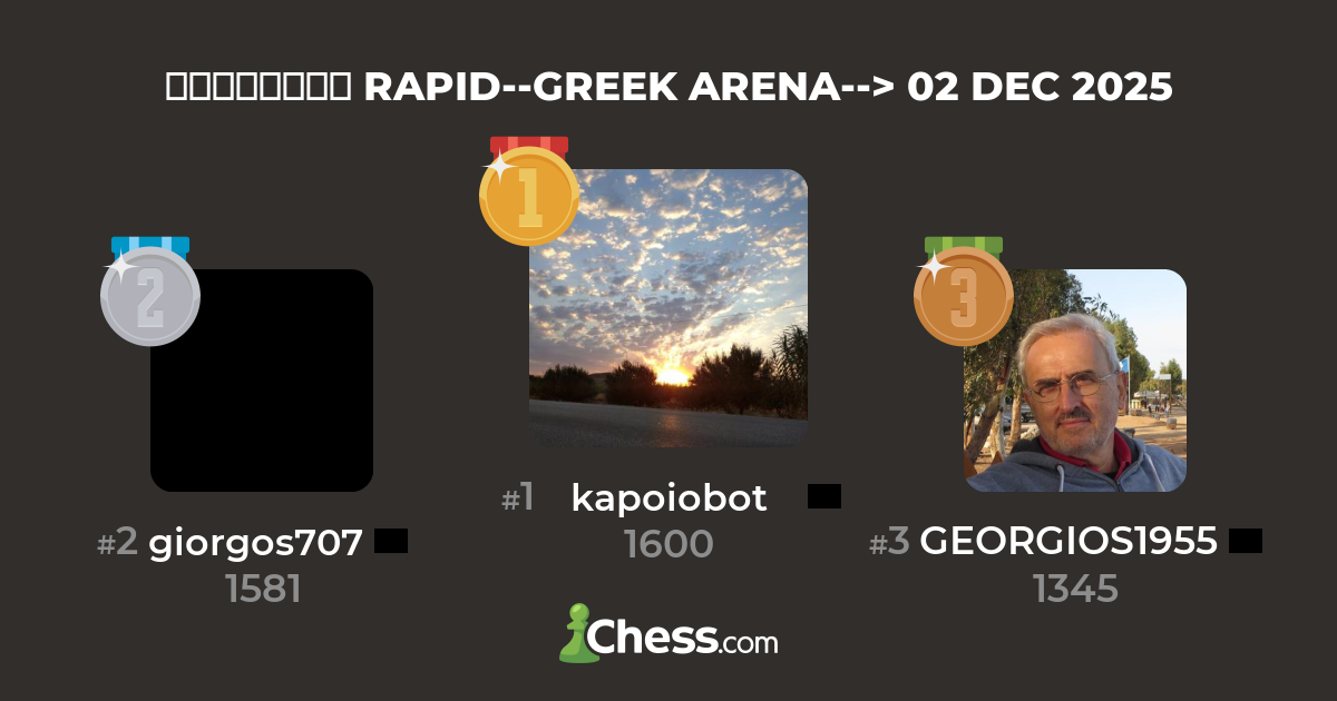 ΤΟΥΡΝΟΥΑ RAPID--GREEK ARENA--> 02 DEC 2025 - Live Chess Tournament ...