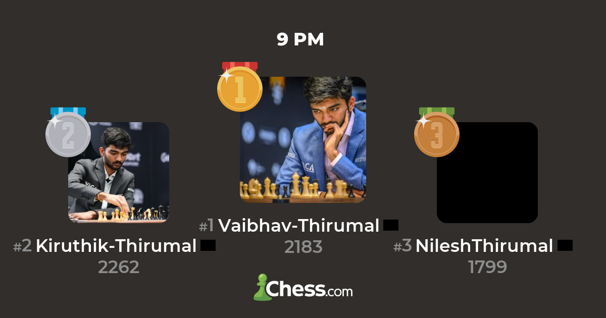 9 PM - Live Chess Tournament - Chess.com