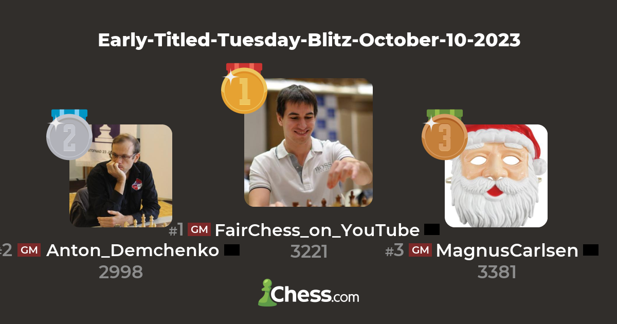 Early-Titled-Tuesday-Blitz-October-10-2023 - Live Chess Tournament ...