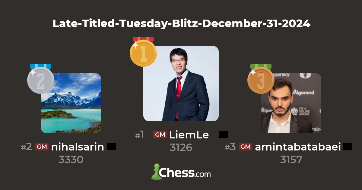 Late-Titled-Tuesday-Blitz-December-31-2024 - Live Chess Tournament ...
