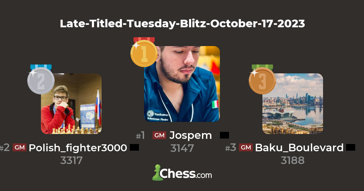 Late-Titled-Tuesday-Blitz-October-17-2023 - Live Chess Tournament ...